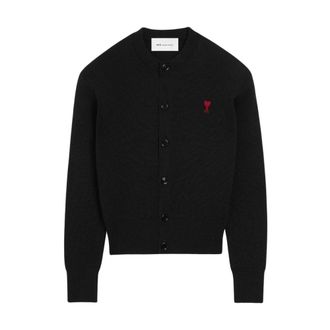 Ami Homme, Pulls, Noir, Taille: M Merinos ADC Cardigan