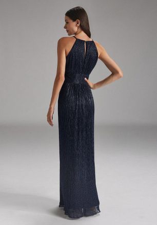 Swing Abendkleid - Plissiertes Jersey-Abendkleid mit Metallic-F&auml;den Taillierte Passform mit flie&szlig;endem Rockteil