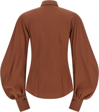 Brunello Cucinelli Stretch Cotton Poplin Shirt - Cognac