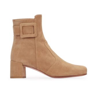 Roger Vivier Wildleder Schnalle Tabak Stiefel - - Shoes - Damen - Braun - 39 EU