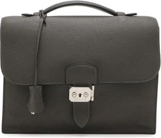 Herm&egrave;s Pre-owned Sac a Depeches27 Sacoche en cuir Togo - Femme - Pre-owned - Gris - Taille: ONE Size