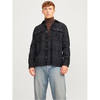 Jack & Jones Jprraymond Melange Check Overshirt Ls Sn Veste Chemise, Black Beauty/Fit : Confortable Fit, L Homme