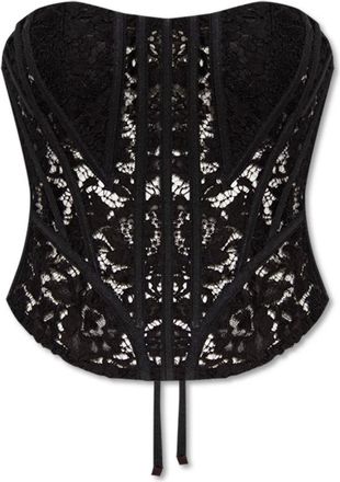 Dolce & Gabbana Femme, Tops, Noir, Taille: 40 FR Lace Corset