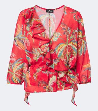 Etro Wickeltop aus Baumwolle