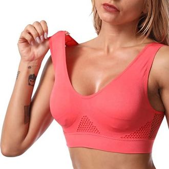 Minetom Femme Soutiens-Gorge de Sport sans Armature Push Up Brassière Dentelle Bra Bandeau Lingerie Confortable Soutien Gorge pour Quotidien Fitness Yoga C Ro