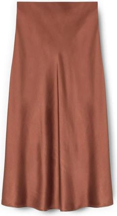 Motivi Femme, Jupes, Brun, Taille: 44 FR Jupe Midi Trap&egrave;ze en Satin