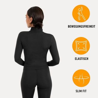 Smilodox Longsleeve Naveya Damen, Half Zip Sweatshirt, Slim Fit, f&uuml;r Gym, Training Half Zip, Stehkragen, Stretch Material, elastisch