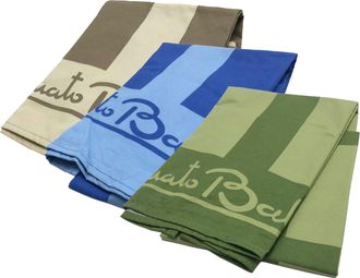 Renato Balestra Strandtuch aus Mikrofaser, 3 Stück, mehrfarbig (Schlamm-Sand + Royal-Hellblau + Grün)