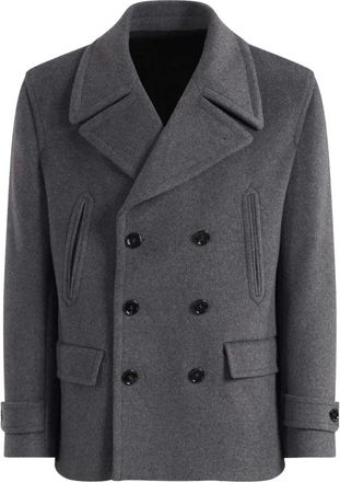Dondup Peacoat en velours de laine m&eacute;lang&eacute;e - Homme - Manteaux - Gris - Taille: M
