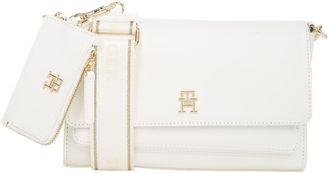 Tommy Hilfiger Damen Crossbody Bag Tasche Joy Crossover Breiter Tragegurt, Weiß (Ecru), Einheitsgröße