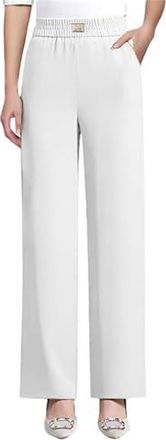 Generic Pantalon de surv&ecirc;tement &agrave; jambe large pour femme, taille haute &eacute;lastique, cordon de serrage, coupe ample, style Y2K, d&eacute;contract&eacute;, couleur unie, avec p