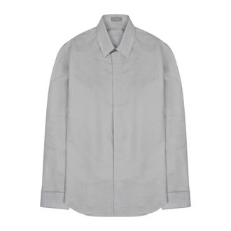 Dior Chemise boutonn&eacute;e brod&eacute;e - Homme - Chemises - Gris - Taille: XL