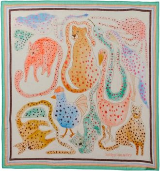 Lollys Laundry Femme, Accessoires, Multicolore, Taille: ONE Size &Eacute;charpe color&eacute;e &agrave; imprim&eacute; animal accessoire