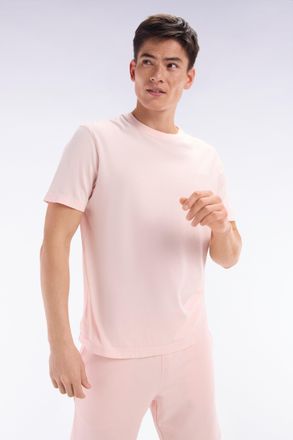 Eden Park T-shirt En Coton Rose P&acirc;le Surteint Coupe D&eacute;contract&eacute;e