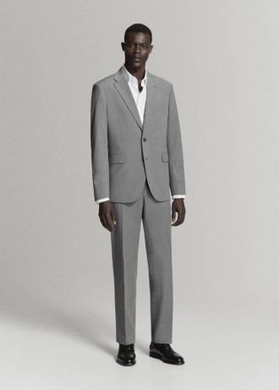 Mango Pantalon de costume London regular-fit gris - Homme - 38 - MANGO MAN