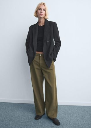 Mango Balloon-Jeans mit niedriger Bundh&ouml;he khaki - Damen - 32 - MANGO