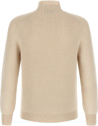 Brunello Cucinelli Ribbed Cashmere Sweater - Beige
