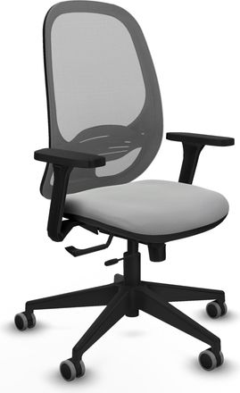 Piqueras y Crespo Ergonomischer Stuhl mit 3D-Armen, h&ouml;henverstellbare Lendenwirbelst&uuml;tze, ausgestattet mit Syncro/Translack und Schneideschaum, Grau/Hellgrau