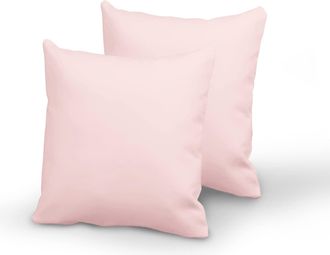 Pizuna Luxuri&ouml;ser Soft-Satin 2er Pack Kissenbezug 65 x 65 cm Hellrosa, 400 Fadenzahl Baumwolle Quadratisch Kissenbez&uuml;ge, 100% Langstapel Baumwolle Nur Kissen