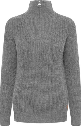 Oxmo by OXNancy Damen Strickpullover Troyer Grobstrick Pullover Troyer Kragen