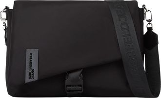 Karl Lagerfeld Karl Lagerfeld Jeans, Herren, Gepolsterte NylonMessengerTasche, Schwarz, One size