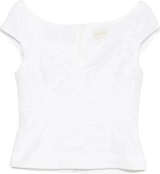 Shushu/Tong Shushu/Tong, Femme, Blouses et Chemises, Blanc, Taille: 34 FR Haut &agrave; Manches Courtes et Col en V