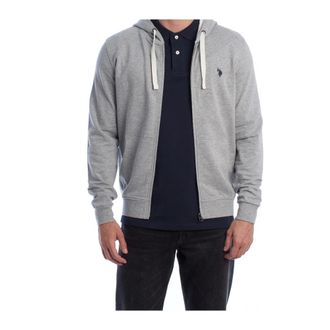 U.S.Polo Association Kapuzenpullover mit Rei&szlig;verschluss und sportlichem Erbe - - Sweatshirts & Hoodies - Herren - Grau - XL