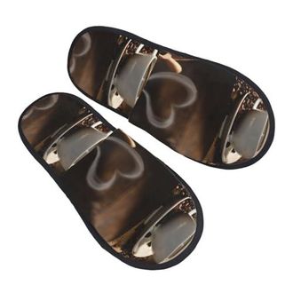 Generic Confortable Pantoufles Hommes Fum&eacute;e et caf&eacute; en forme de coeur Chaussures de Maison Antid&eacute;rapant Chaussons dint&eacute;rieur pour Maison Femme Int&eacute;rieur M