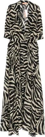 Ermanno Scervino Femme, Robes, Multicolore, Taille: 36 FR Longue Robe Chemisier &agrave; Imprim&eacute; Z&egrave;bre