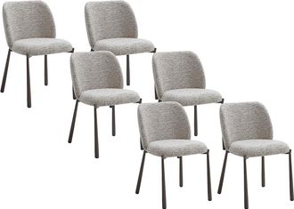 Vente-Unique Stuhl 6er-Set - Textilstoff & Metall - Beige - JIZAK