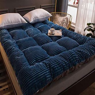 #MSM Matratzen-Topper,Milch Kaschmir Tatami Matratze Faltbare Japanisch Bodenmatratze Weich Verdicken Futon Matratze Königsblau 120x200cm/47x79inch