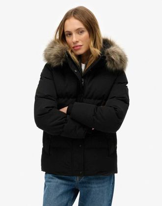 Superdry Everest Five Baffle - Steppjacke in Schwarz