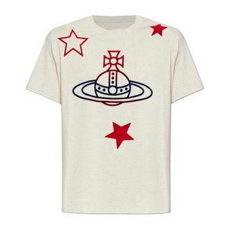 Vivienne Westwood Homme, Tops, Beige, Taille: S T-Shirt Logo Cr&egrave;me