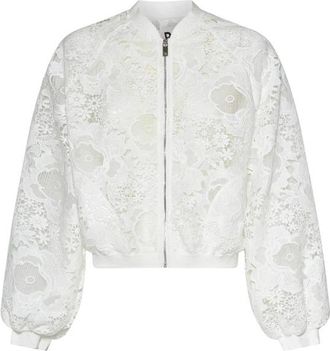 John Richmond Femme, Vestes, Blanc, Taille: 36 FR Blouson aviateur avec surpiq&ucirc;res d&eacute;coratives