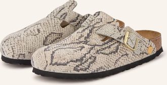 Birkenstock Pantoletten Boston Rivet Logo grau