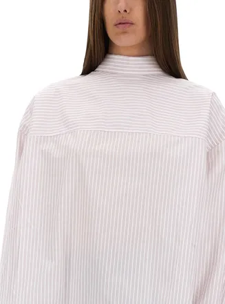 Victoria Beckham Knotted Collar Cotton Blouse - Pink