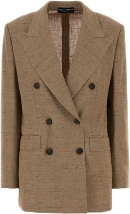 Dolce & Gabbana Femme, Vestes, Brun, Taille: 38 FR Giacca