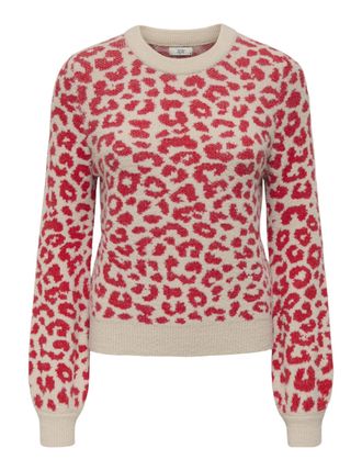 Jacqueline de Yong JdY Damen Jdylorraine Animal L/S Pullover KNT Noos, Cement, L EU