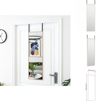 vidaXL T&uuml;rspiegel Golden 30x100 cm Glas und Aluminium - T&uuml;rkasten - Spiegelt&uuml;r - Goldener Spiegel - Badezimmerspiegel - Wohnzimmerspiegel