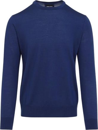 Giorgio Armani Pull en laine vierge - Homme - Pulls - Bleu - Taille: XL