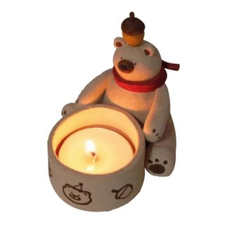 Generic Teelichthalter für - Niedlicher Kastanien-Kerzenhalter in Tierform, dekorativer Tischdekoration, handgemachter, Kerzenschmuck, Schreibtischdekoration 