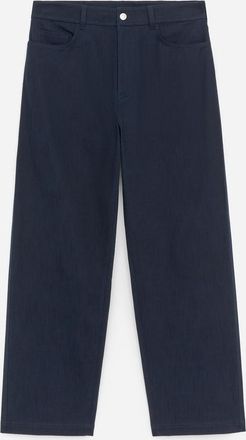 Arket Lockere Hose Aus Baumwolltwill -Blau