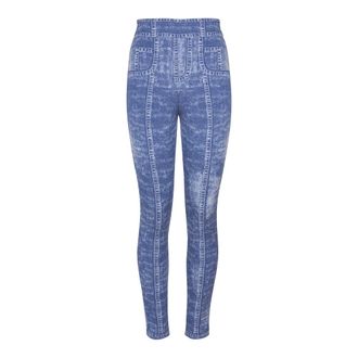 Balmain Femme, Pantalons, Bleu, Taille: 34 FR Legging en maille jacquard avec trompe-loeil Denim