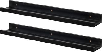 Harbour Housewares 2X Black 57cm Floatingbild Ledge Wall Regale Galerie Bücherregal Lagerung