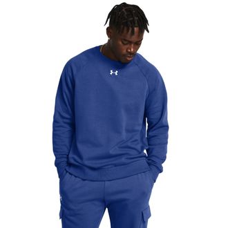 Under Armour Mens UA Rival Fleece Crewneck, (432) Technical Blue/White, XS