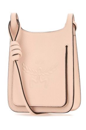 MCM Womens Pastel Pink Leather Mini Himmel Hobo Crossbody Bag Peachblush Borse A Tracolla