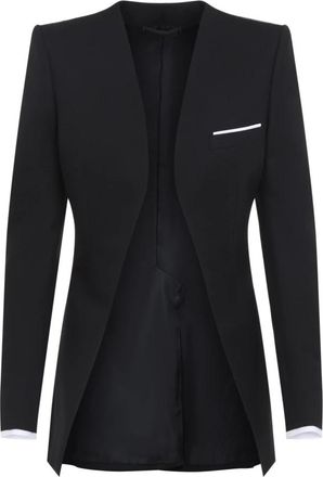 Tom Ford Femme, Vestes, Noir, Taille: 36 FR Veste en laine et soie sans col