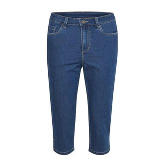 Kaffe Medium Blue Washed Denim Capri Jeans - - Shorts - Damen - Blau - XS