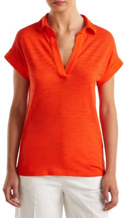 Benetton Damen Polo M 30z1d4015 T-Shirt, rot, M