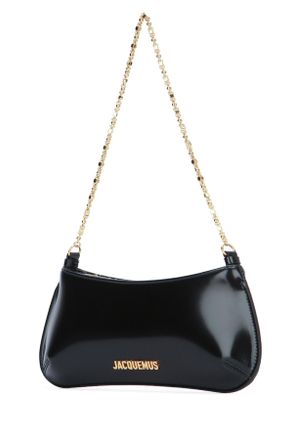 Jacquemus Womens Le Petit Bisou Chaine Black Cotton Principal Calf Bag